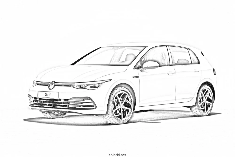 Volkswagen Golf Coloring Pages Vw Print Template Van Sketch Coloring Page