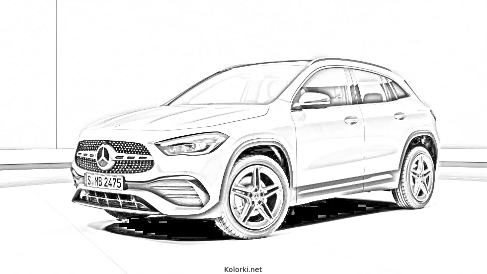 Kolorowanka mercedes, gla, suv